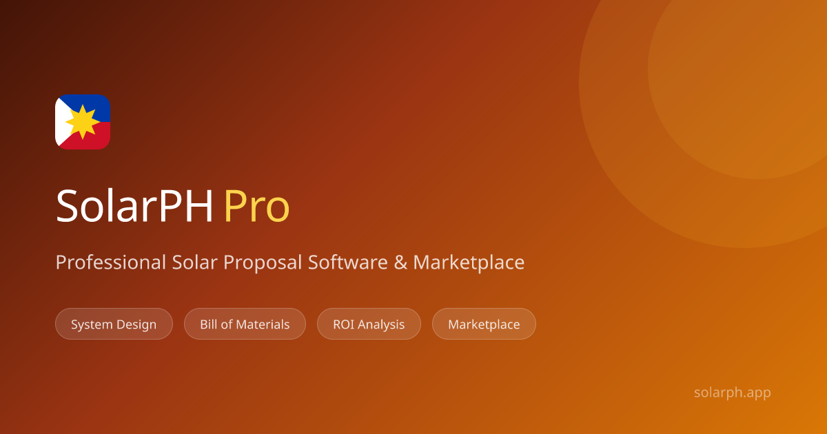 SolarPH Pro | Professional Solar Proposal Software & Marketplace